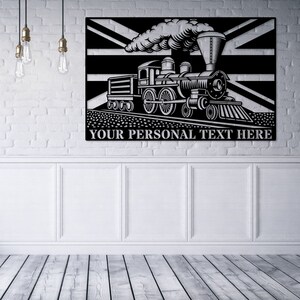 Personalized UK Steam Train Metal. Custom English Train Lover Wall ...