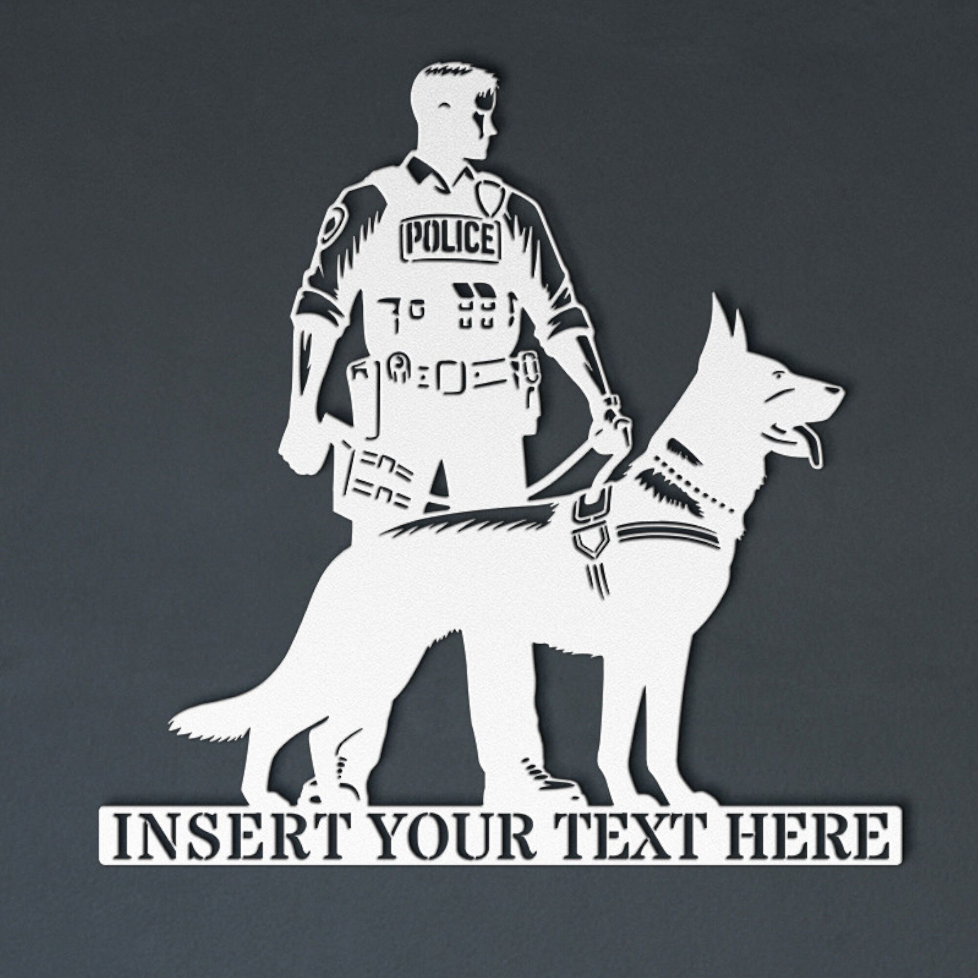 Personalized K-9 Policeman Metal Sign. Custom Law Enforcement Wall ...