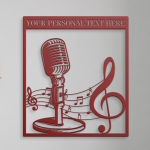 Personalized Vintage Microphone Metal Sign. Custom Microphone Wall ...