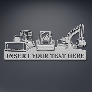 Personalized Construction Machinery Metal Sign. Custom Heavy Equipment ...