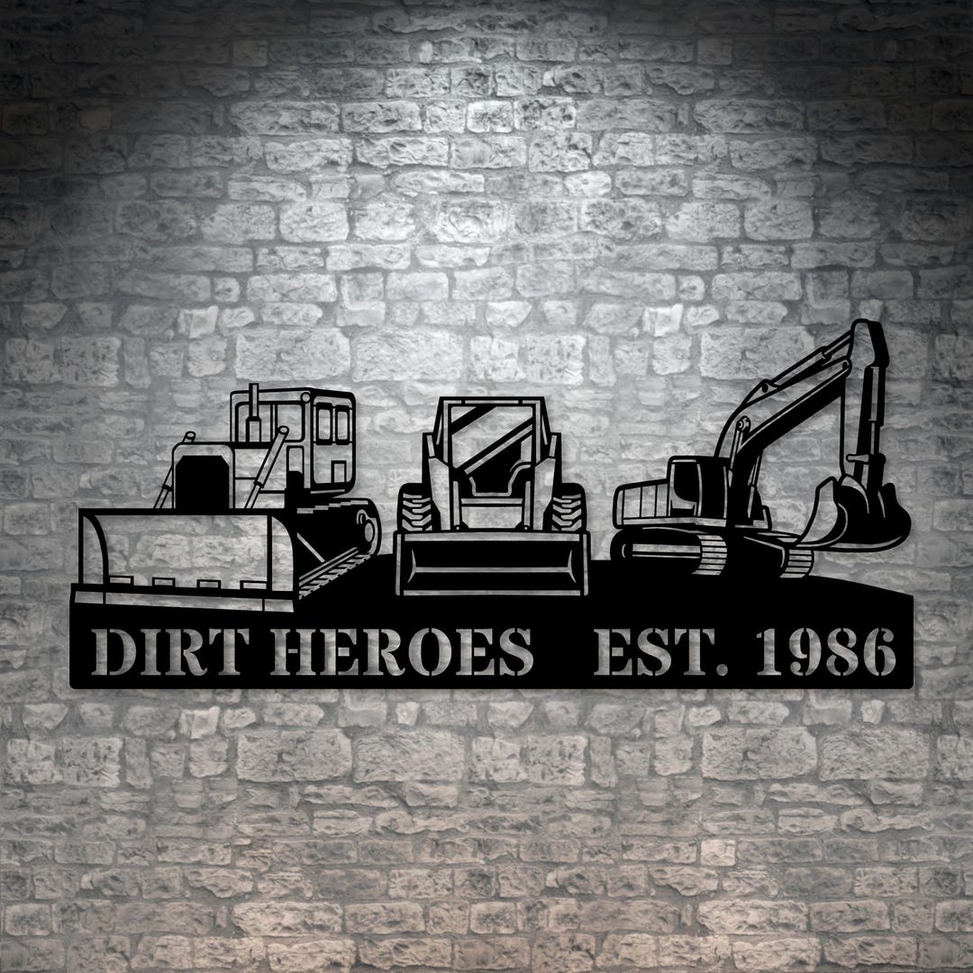 Personalized Construction Machinery Metal Sign. Custom Heavy Equipment ...