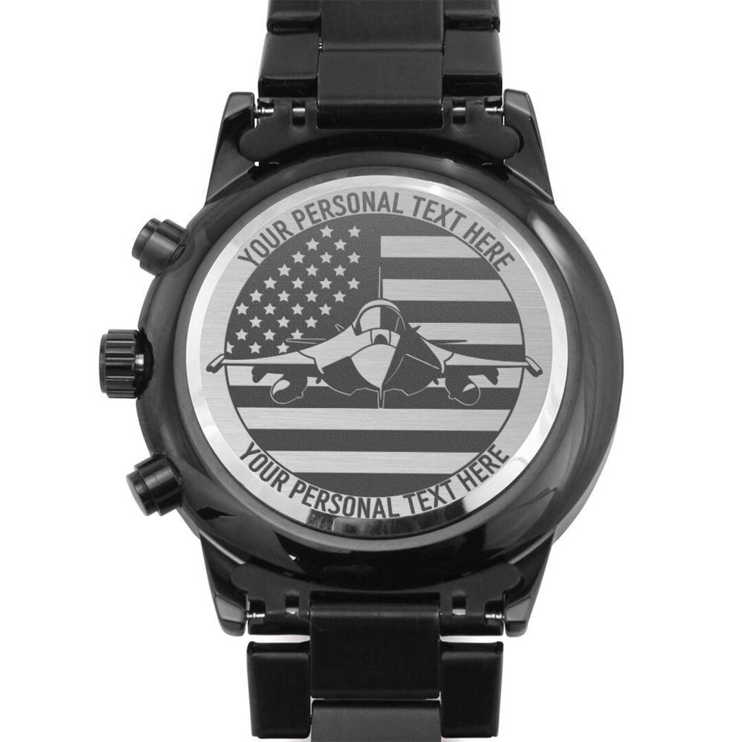Personalized Patriotic US Fighter Pilot Metal Watch Gift. Custom ...