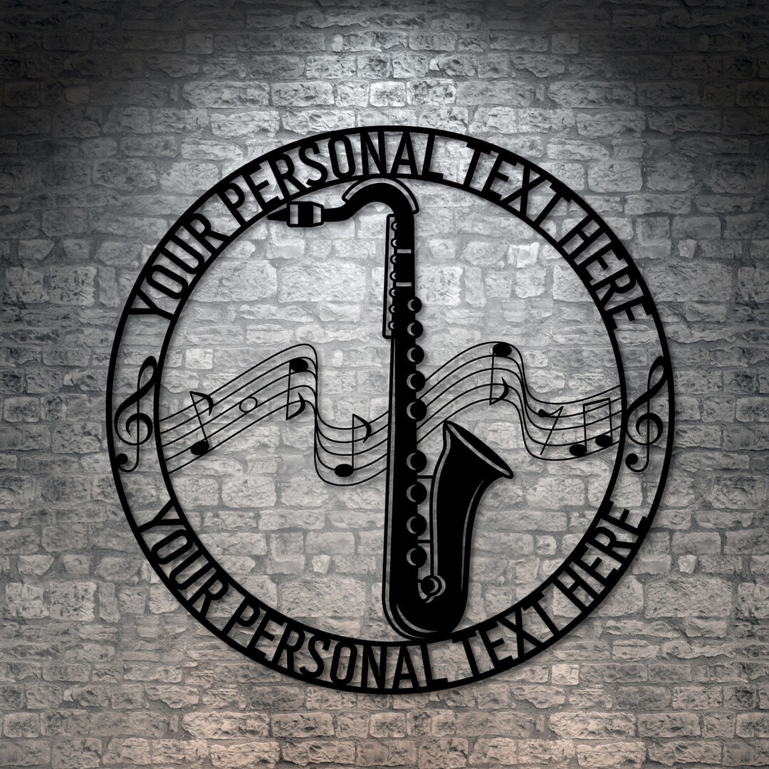 Personalized Saxophone and Notes Name Metal Sign Custom Jazz - Etsy