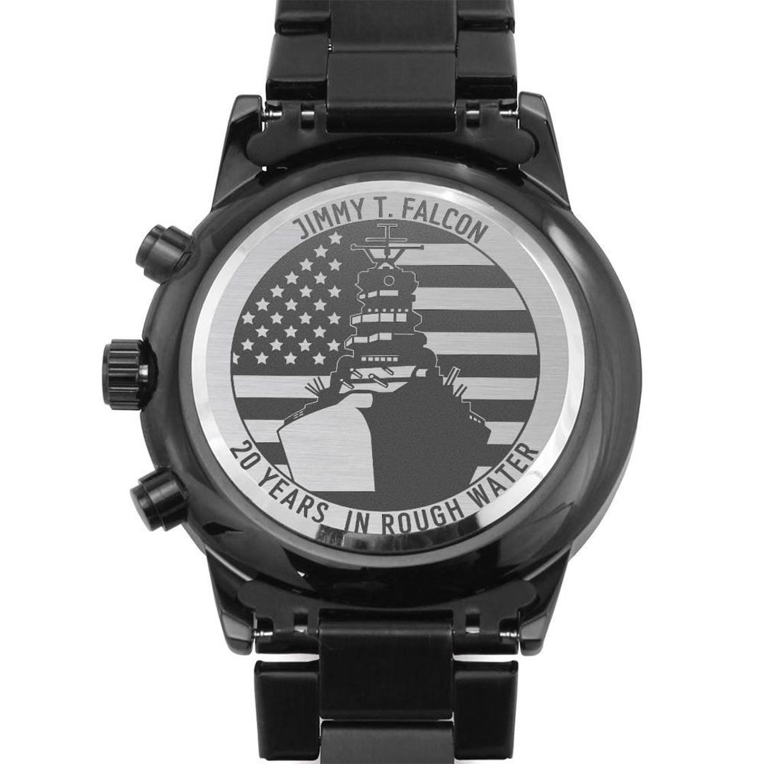 Personalized Laser-engraved American Battleship Wristwatch. Custom Navy ...