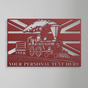 Personalized UK Steam Train Metal. Custom English Train Lover Wall ...