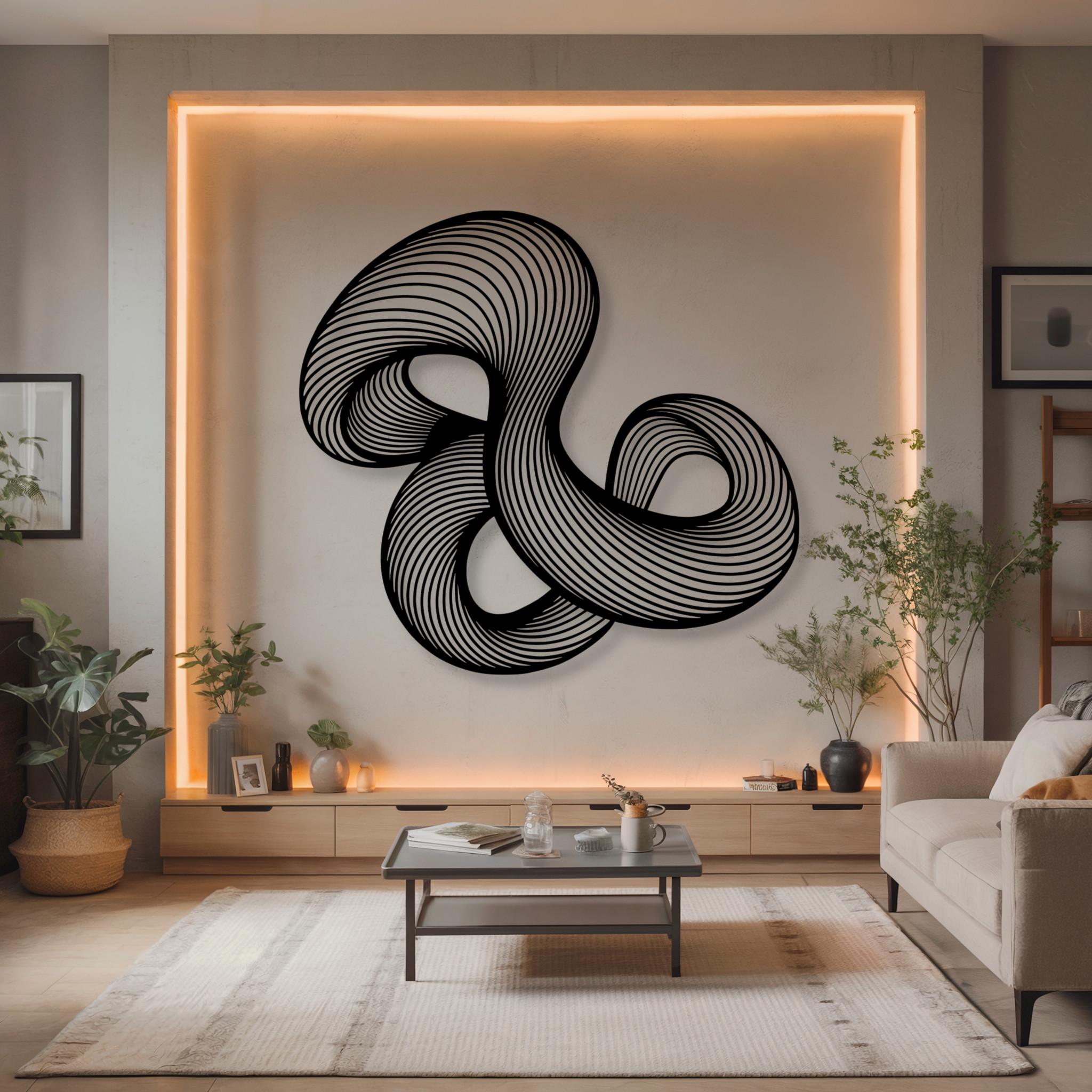 Minimalist Laser-cut Metal Wall Art. Modern Line-art Steel Décor in ...