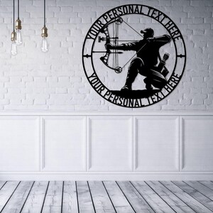 Personalized Bow Hunter Name Metal Sign. Custom Archery Wall Decor Gift ...