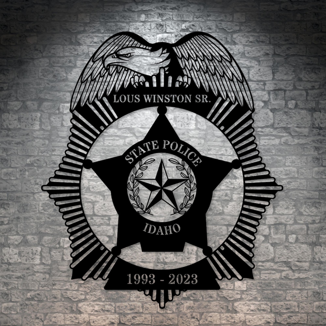 Personalized Eagle Police Badge Metal Sign. Custom Cop Badge Wall Decor ...