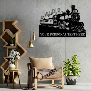 Personalized Vintage Steam Train Metal Sign. Custom Railroad Lover Wall ...