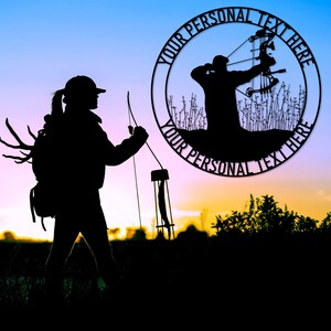 Personalized Archery Name Metal Sign. Customizable Hunting Wall Decor ...