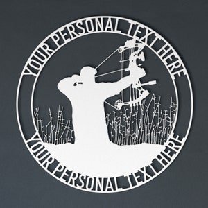 Personalized Archery Name Metal Sign. Customizable Hunting Wall Decor ...