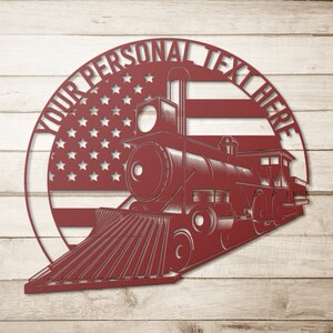 Personalized US Steam Train Metal Sign Gift. Locomotive Metal Wall Art ...