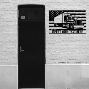 Personalized US Trailertruck Name Metal Sign. Customizable 18-wheeler ...