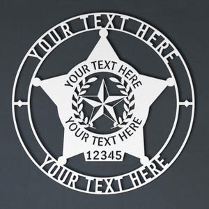 Personalized Five Point Star Police Badge. Custom Policeman Anniversary ...