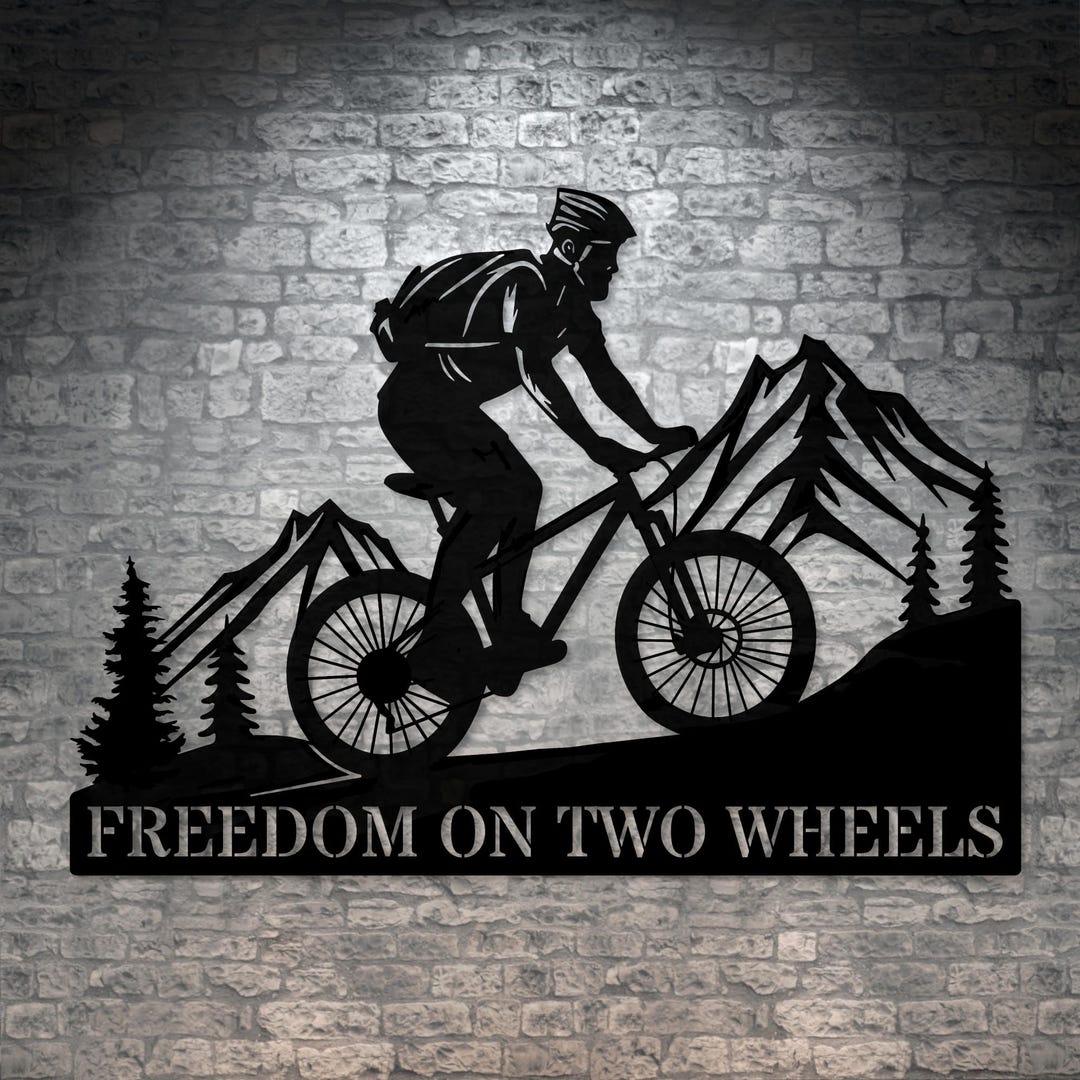 Personalized MTB Rider Name Metal Sign. Custum Trail Bike Wall Decor ...