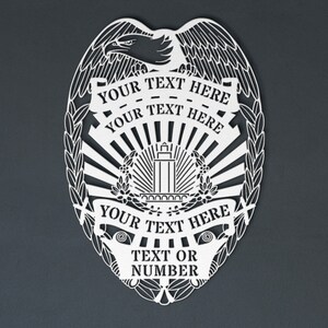 Personalized Police Badge Metal Sign. Custom Police Force Wall Decor ...