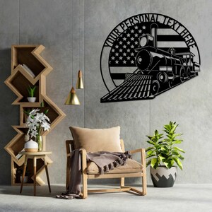 Personalized US Steam Train Metal Sign Gift. Locomotive Metal Wall Art ...