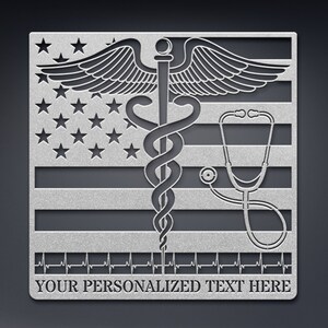 Personalized US Medical Logo Metal Sign. Custom American Doctor Wall ...