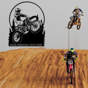 Personalized Motocross Metal Sign. Custom Dirtbike Name Wall Decor ...