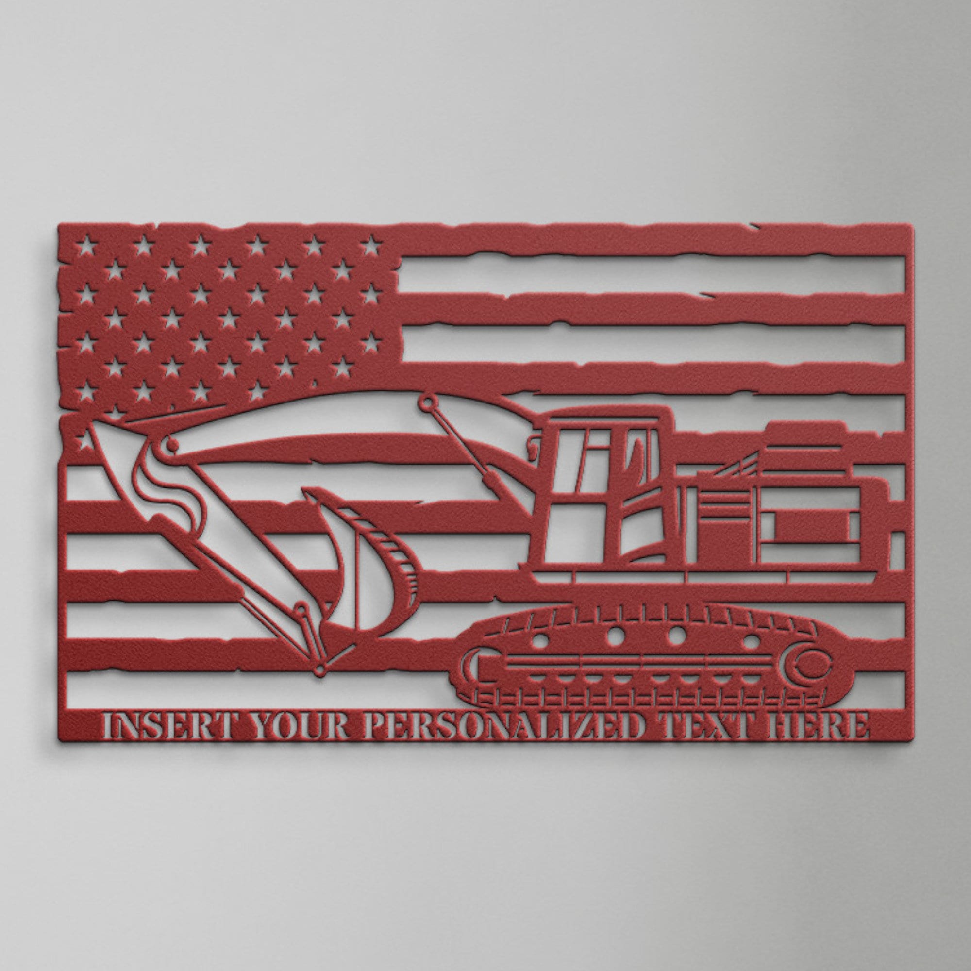 Personalized American Excavator Metal Sign. Custom US Loader Wall Decor ...