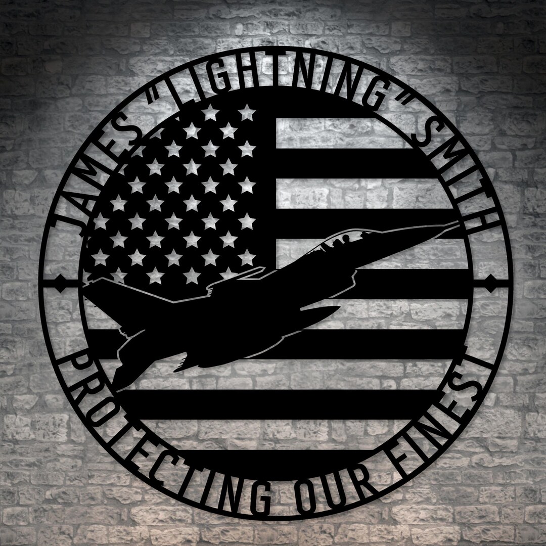 Personalized Jet Fighter Pilot Name Metal Sign. Custom Air Force Pilot ...