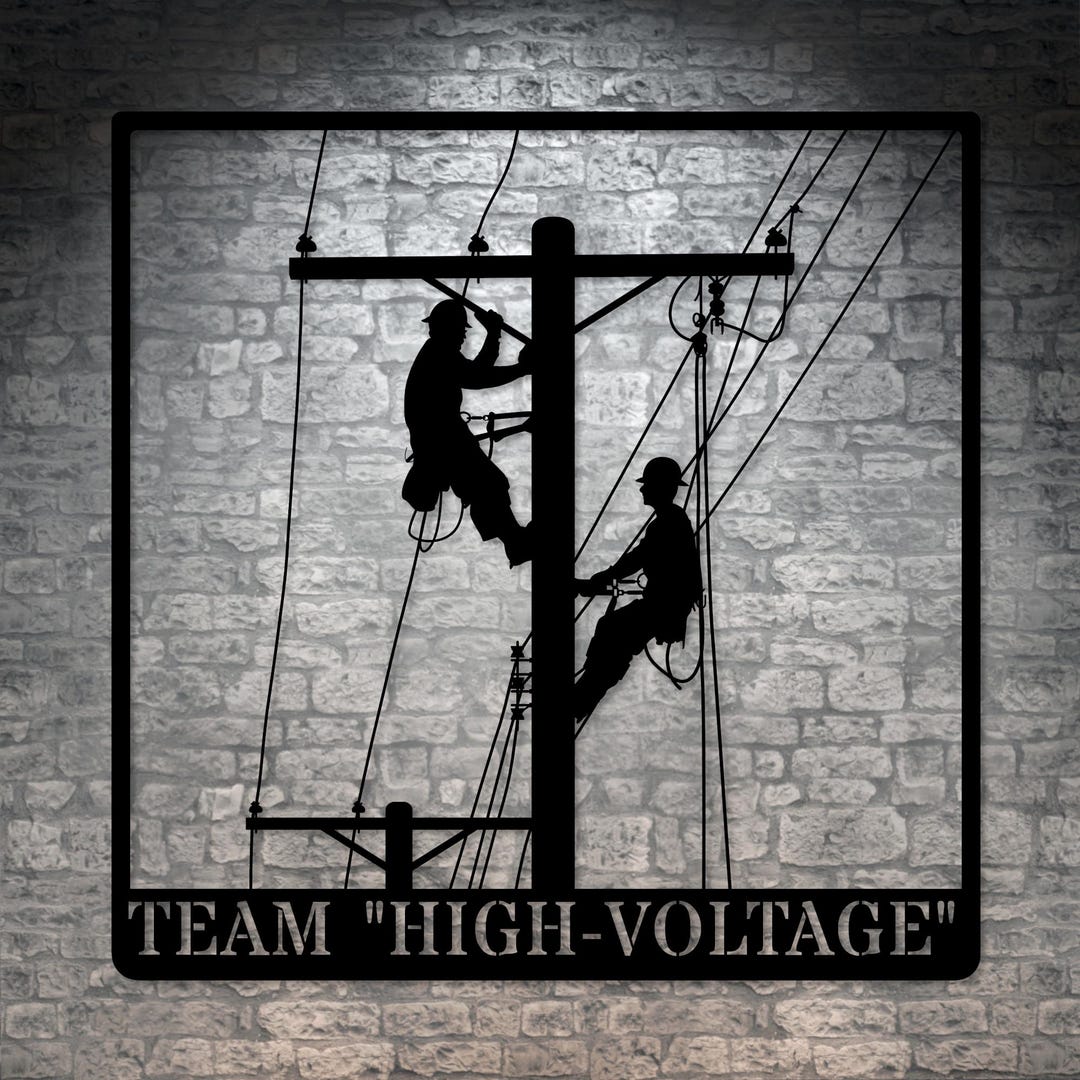 Personalized Linemen Workers Metal Sign. Custom Electrician Wall Decor ...