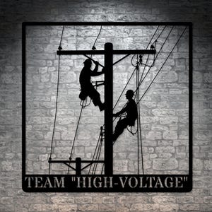 Personalized Linemen Workers Metal Sign. Custom Electrician Wall Decor ...