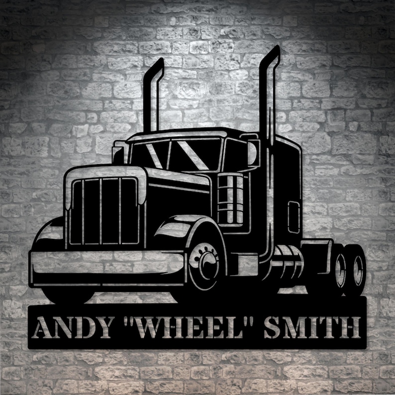 Personalized Lorry Driver Name Metal Sign. Custom Trucker Wall Decor ...