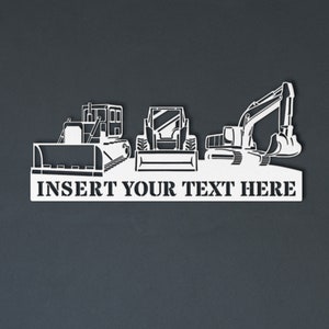 Personalized Construction Machinery Metal Sign. Custom Heavy Equipment ...