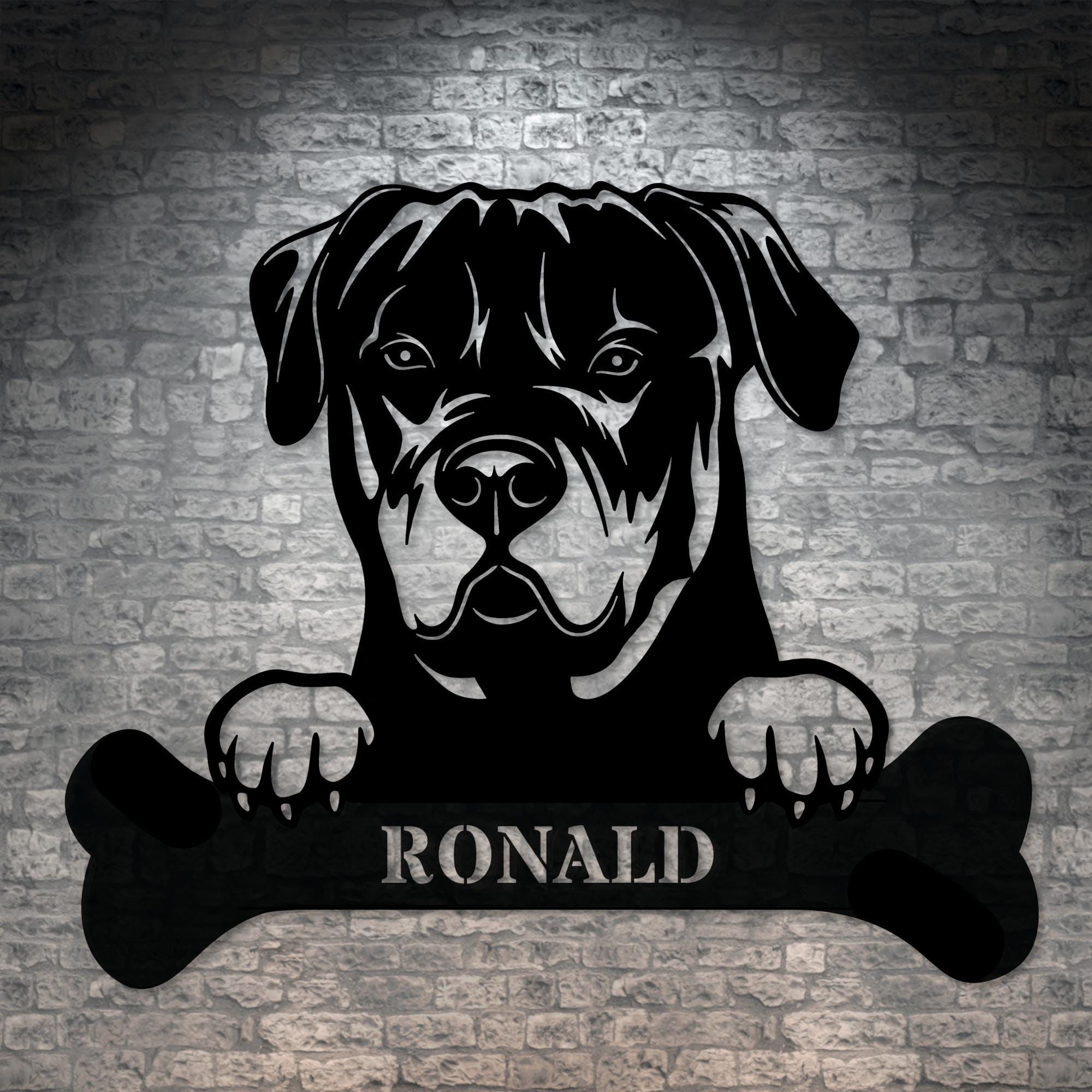 Personalized Rottweiler Name Metal Sign. Customizable Dog Owner Wall ...