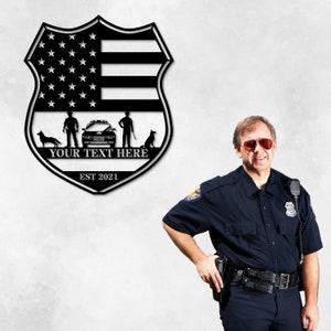 Policeman Personalized Metal Sign Gift - Custom Police Force Sign Wall ...