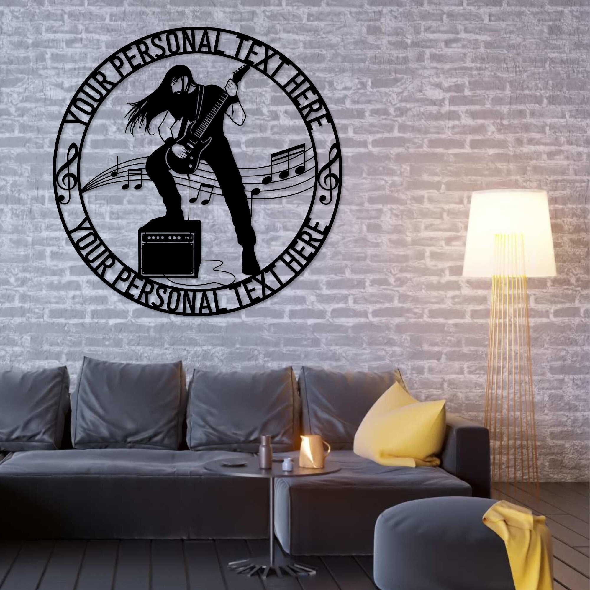 Personalized Rock Guitar Player Name Metal Sign. Custom Guitarist Wall ...