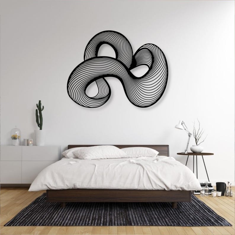 Minimalist Laser-cut Metal Wall Art. Modern Line-art Steel Décor in ...