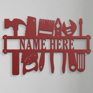 Personalized DIY Tools Name Metal Sign. Custom Handyman Wall Decor Gift ...