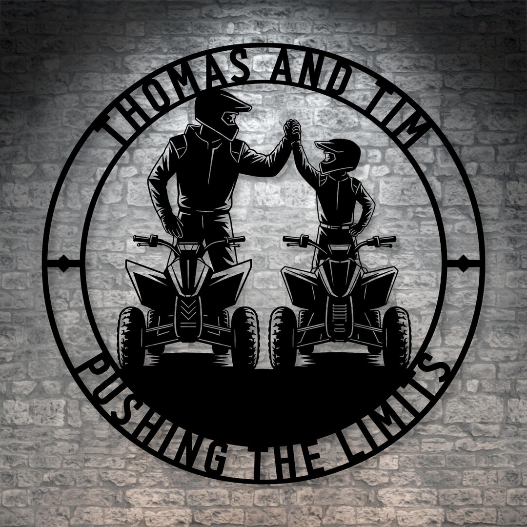 Personalized Dad and Son ATV Metal Sign. Custom Father's Day Wall Decor ...