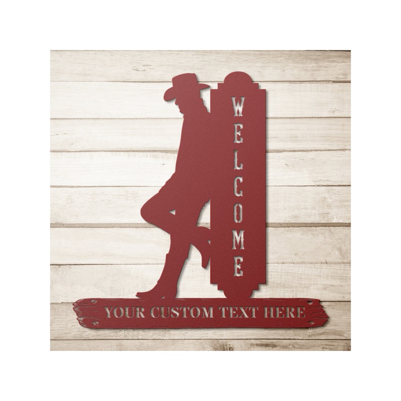 Personalized Cowboy Welcome Metal Sign Gift. Customizable Home - Etsy