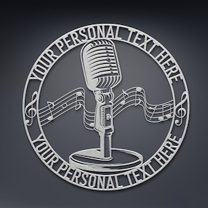 Personalized Singer Metal Sign. Custom Retro Microphone Wall Decor ...