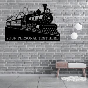 Personalized Vintage Steam Train Metal Sign. Custom Railroad Lover Wall ...
