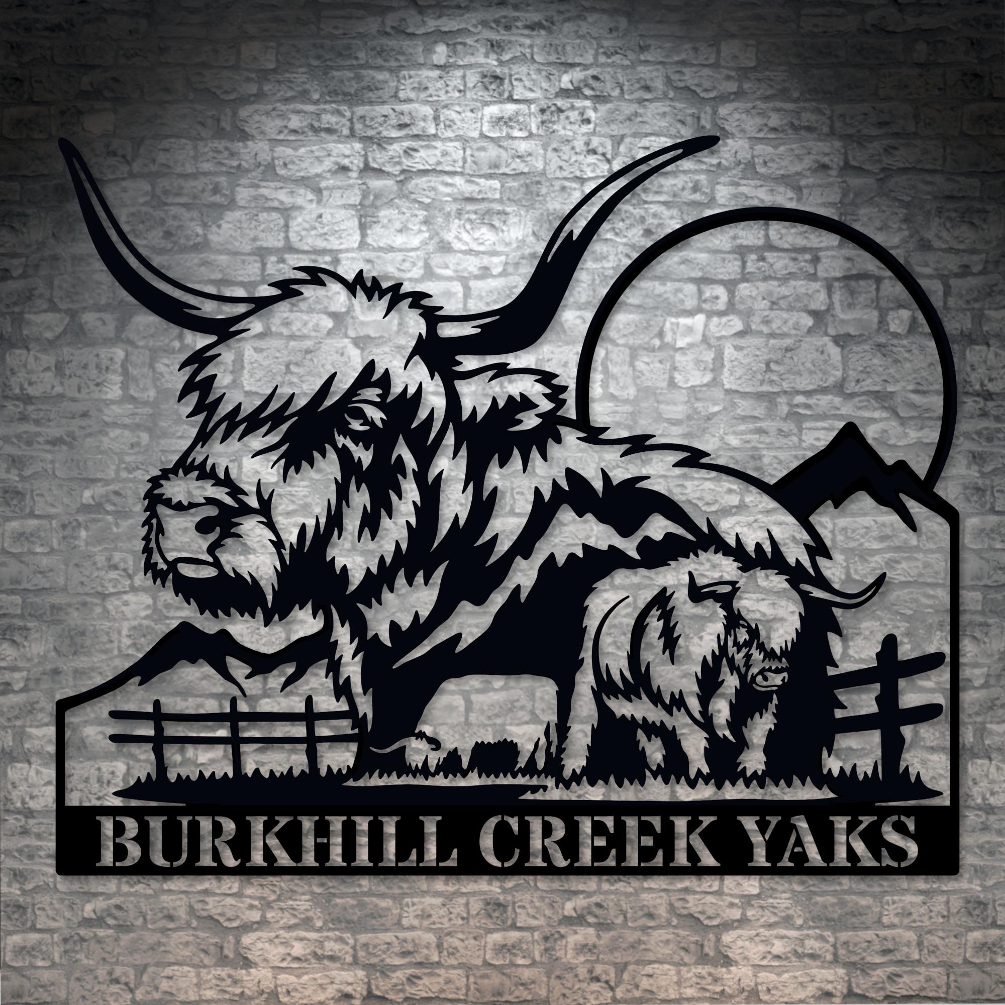 Personalized Yak Name Metal Sign Gift. Custom Yak Ox Wall Decor Display ...