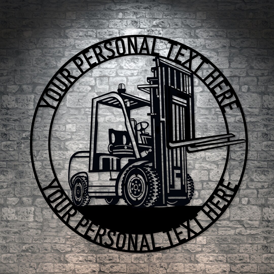 Personalized Forklift Name Metal Sign. Custom Lift Truck Wall Decor ...