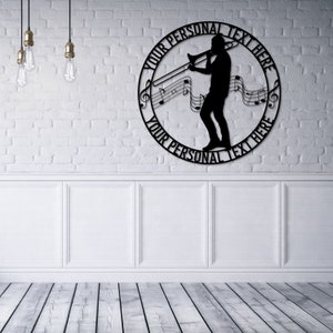 Personalized Trombone Player Name Metal Sign. Music Room Decoration ...