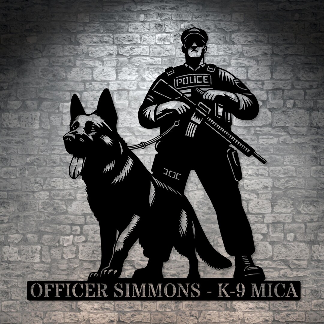 Personalized Police Officer Metal Sign. Custom K-9 Dog Wall Decor Gift ...