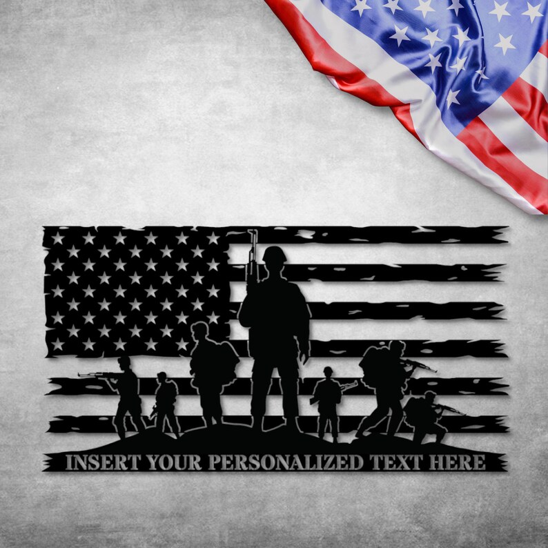 Personalized US Military Flag Metal Sign Army Wall Art - Etsy