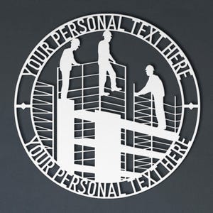 Personalized Construction Workers Metal Sign. Custom Building Worker ...