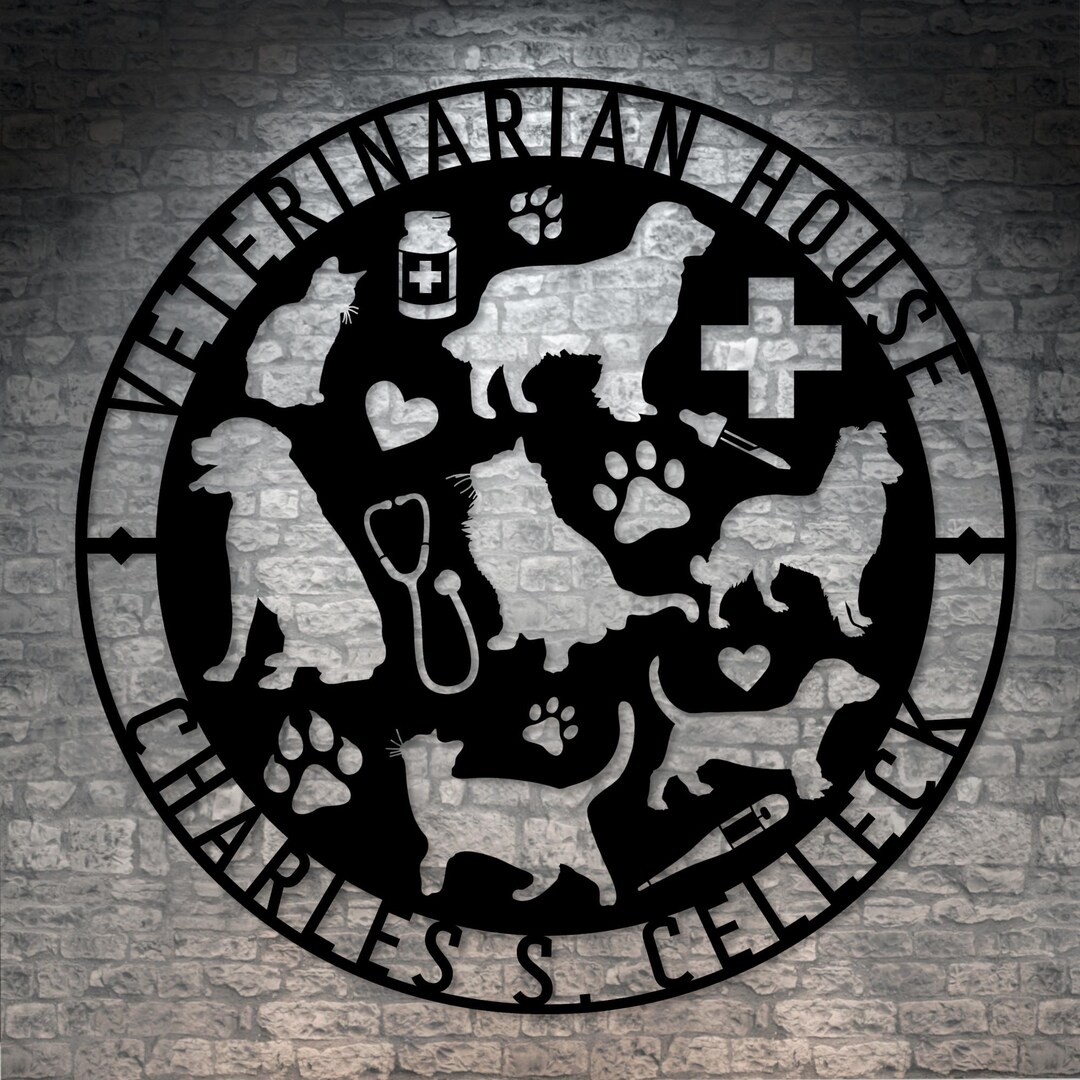 Personalized Animal Doctor Name Metal Sign. Customizable Veterinarian ...