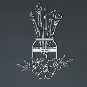 Personalized Artist Metal Sign. Custom Painter Brush Wall Decor Gift ...