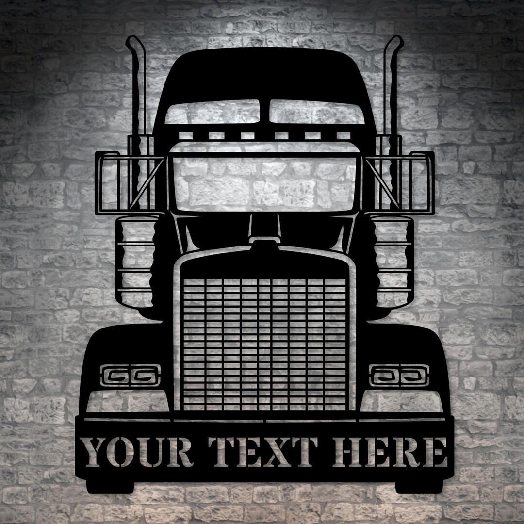 Personalized Retro Truck Driver Metal Name Sign. Customizable Trucker ...