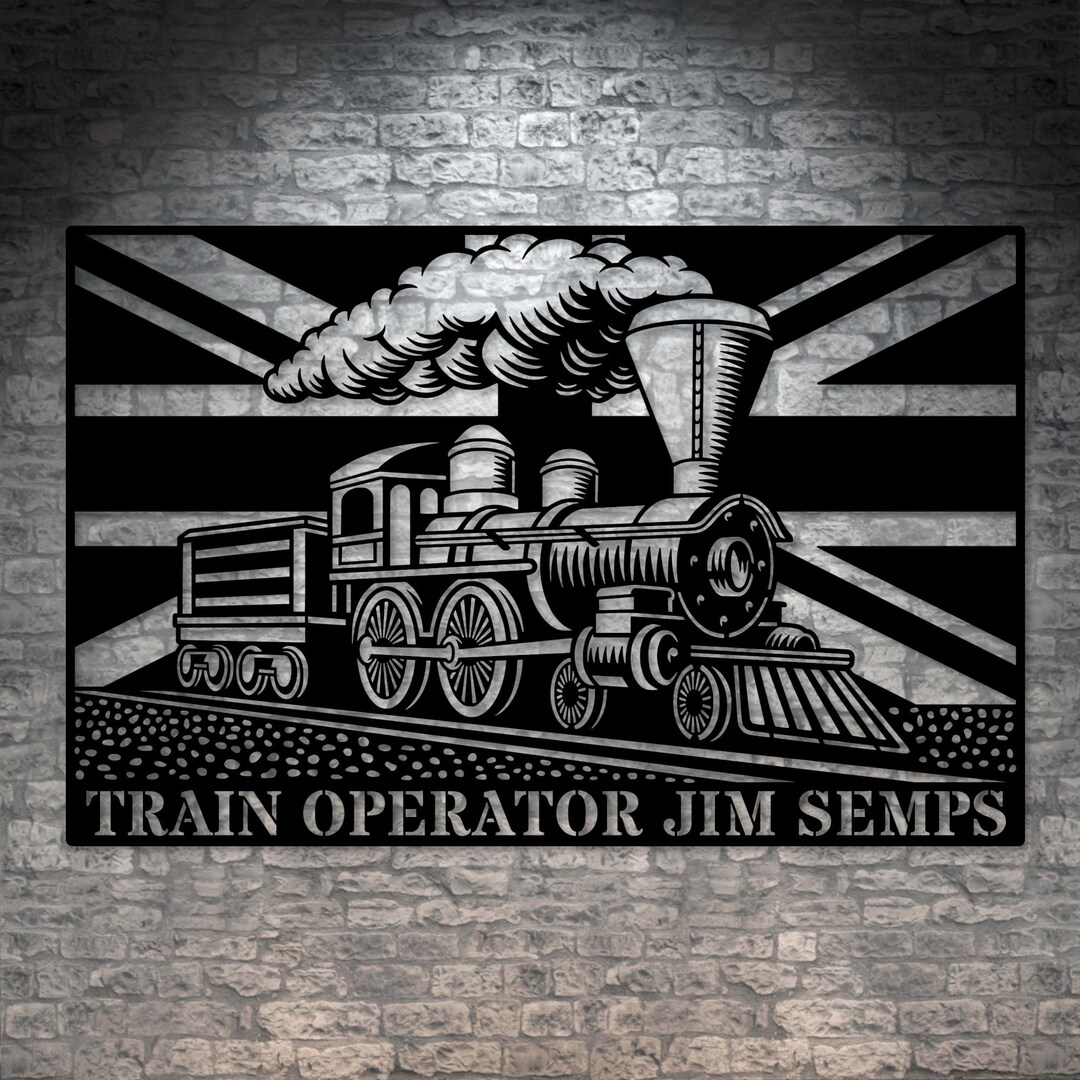 Personalized UK Steam Train Metal. Custom English Train Lover Wall ...