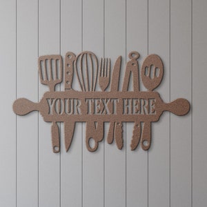 Personalized Kitchen Tools Name Metal Sign Gift. Custom Chef Cooking ...