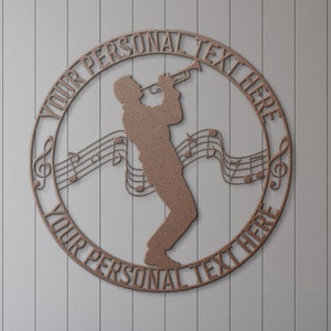 Personalized Trumpet Player Name Metal Sign. Custom Jazz Player Name ...